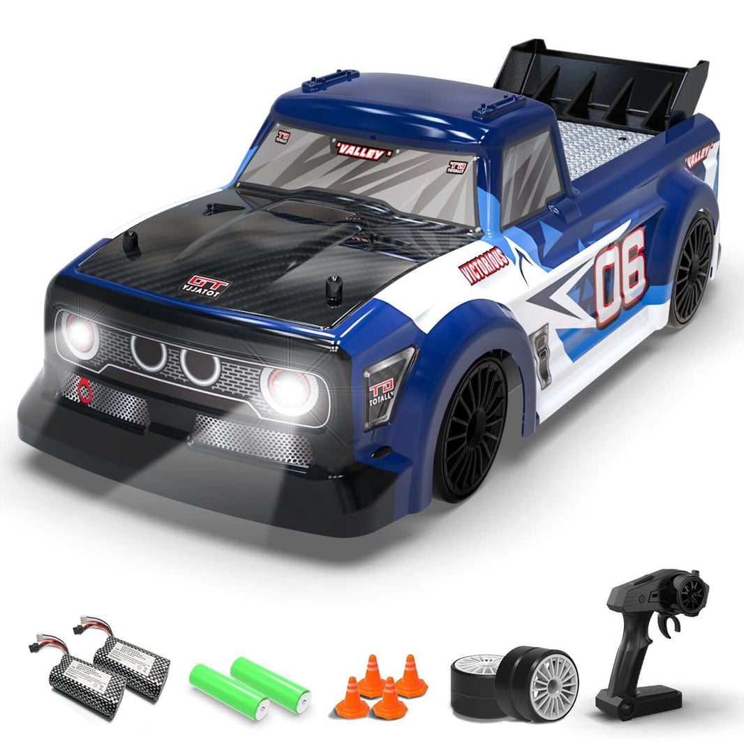 Racent 1:14 Drift RC Car for Kids, 4WD 2.4Ghz with LED Lights, Dual Battery