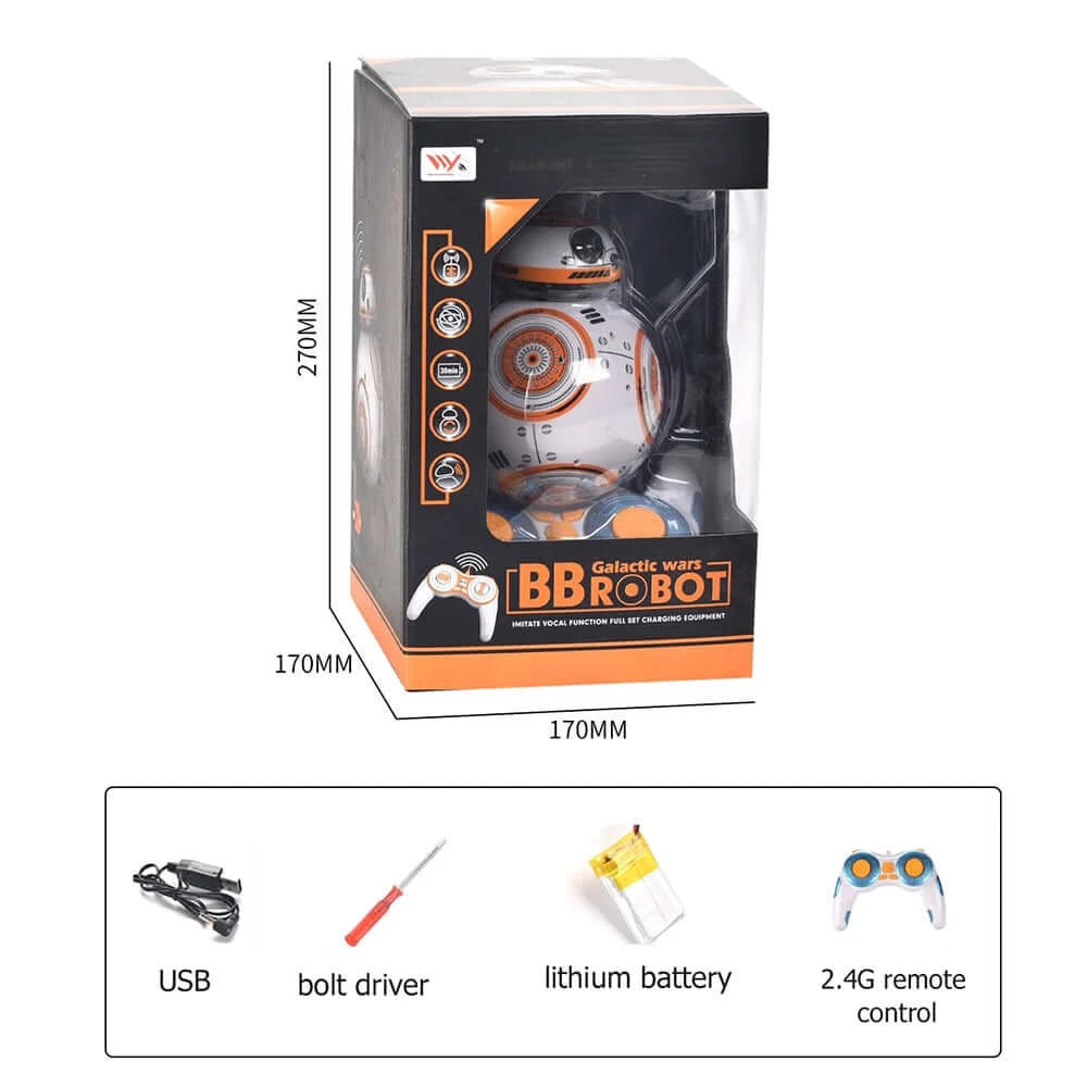 Smart BB8 Ball Robot 2.4G RC with Sound & Moves - Kids Toy